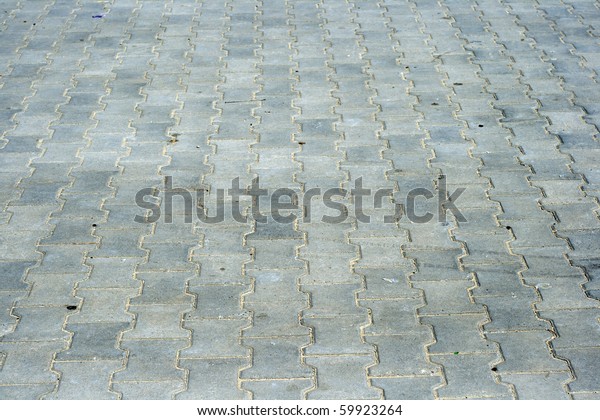 Gray Interlocking Paving Stone Driveway Above Stock Photo 59923264 ...