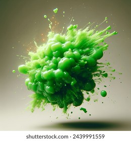 3d Neon Green Apples Exploding AI-generated image 2453214851 | Shutterstock