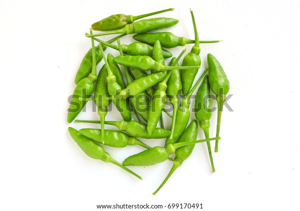Green Extra Small Chilli Isolated On Stock Photo (Edit Now) 699170491