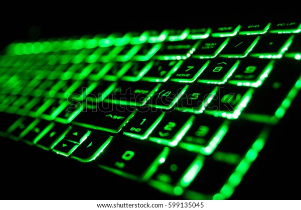 Green Fluorescent Computer Keyboard Stock Photo 599135045 | Shutterstock