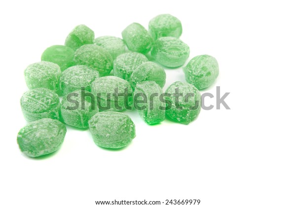 Green Mints Candy Isolated On White Stock Photo 243669979 | Shutterstock