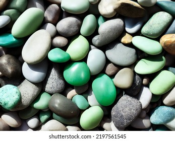 Green Pebbles Background Texture Background Close Stock Photo ...