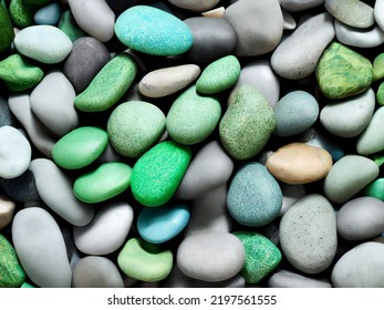 Green Pebbles Background Texture Background Close Stock Photo ...