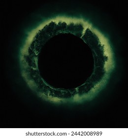 Dominant Green Solar Eclipse Circle Plasma AI 生成图片2441997491 | Shutterstock
