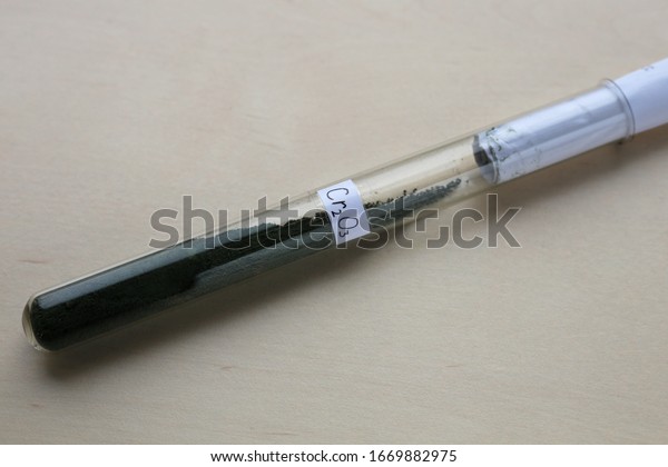 Green Solid Powdery Substance Test Tube Stock Photo 1669882975 ...
