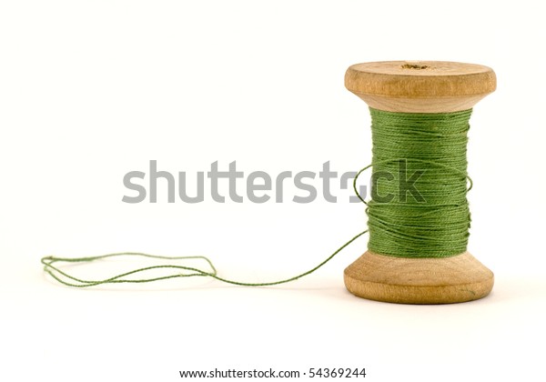 Green Thread Spool Isolated On White Stock Photo 54369244 | Shutterstock