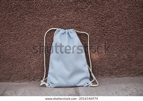Grey Drawstring Pack Template Mockup Bag Stock Photo 2016546974 ...