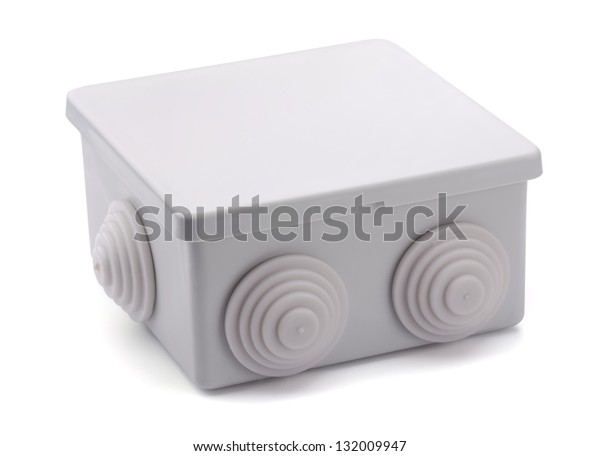 Grey Plastic Electrical Junction Box Isolated Stock Photo 132009947 ...