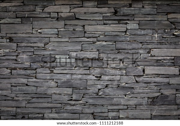 Grey Slate Wall Background Texture Stock Photo (Edit Now) 1111212188