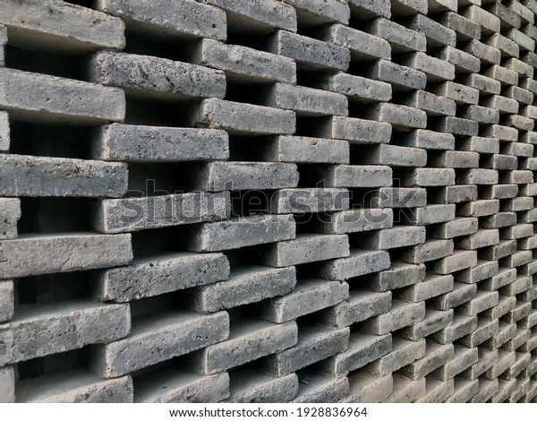 Grey Sort Bricks Wall Design Decoration Stock Photo 1928836964 ...