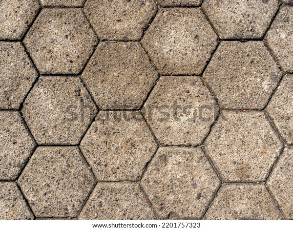 Grey Stone Pavement Structure Form Hexagonal Stock Photo 2201757323 ...