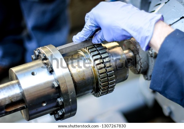 Grid Coupling Installation Showing Alignment Grease Stockfoto ...
