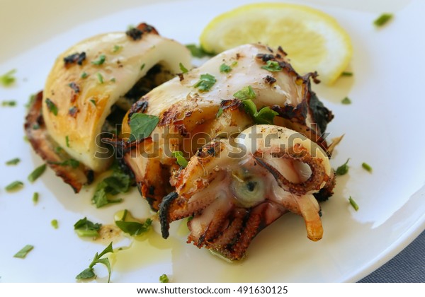 Grilled Cuttlefish Stock Photo (Edit Now) 491630125