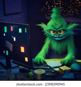 Hand Grinch Planning Ruse Imagen generada por IA 2539177139 | Shutterstock