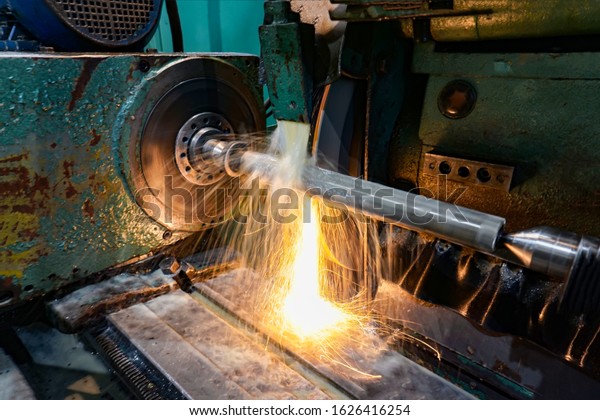 Grinding Highprecision Shaft Processing On Circular Stock Photo (Edit ...