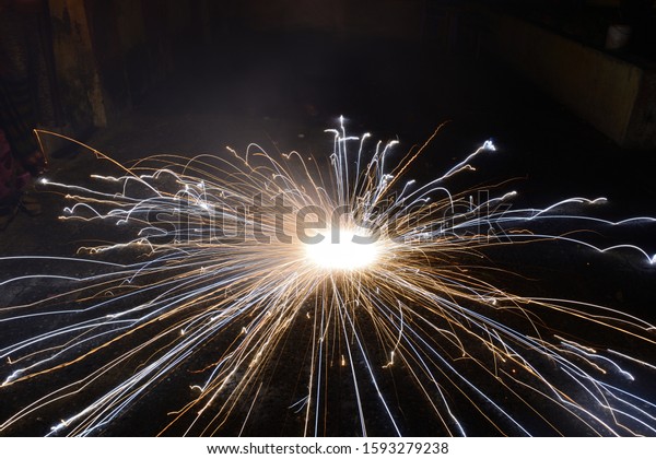 Ground Spinner Chakra Firecracker Firework Diwali Stock Photo ...