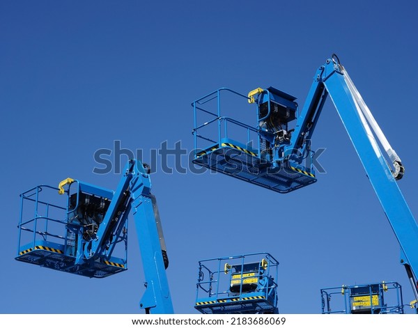 Group Aerial Work Platforms Construction Material Stock Photo ...