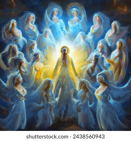 Group Ancient Translucent Etheric Beings Different AI-generated image ...