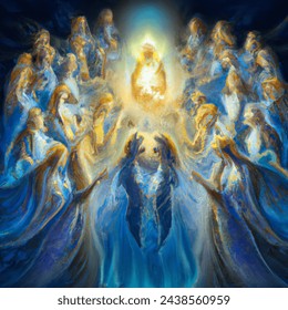 Group Ancient Translucent Etheric Beings Different AI-generated image ...