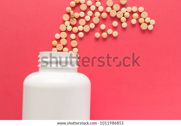 Group Assorted Beige Tablets Capsules Spilling Stock Photo 1011986851 ...