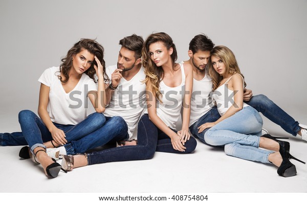 Group Beautiful Models Posing Stock Photo 408754804 | Shutterstock