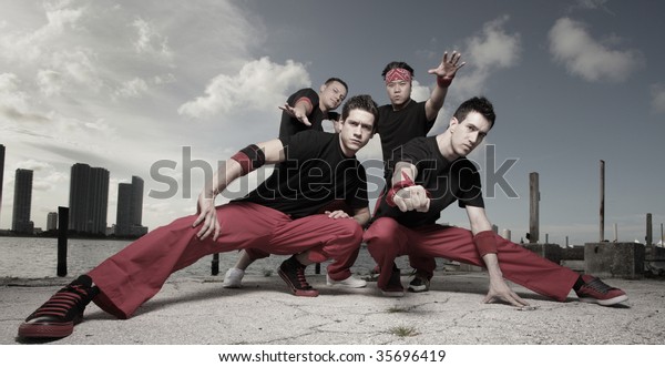 Group Breakdancers Posing Stock Photo 35696419 | Shutterstock
