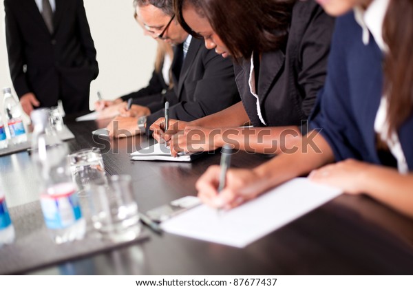 Group Business Executives Taking Notes During Stock Photo 87677437 ...