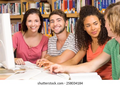 Group College Students Using Computer Library Stock Photo (Edit Now ...