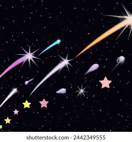 1980s Style 3d Sparkling Gold Shooting AI-generated image 2473005221 ...
