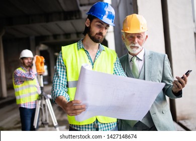 Group Construction Engineer Working Construction Site Stock Photo (Edit ...