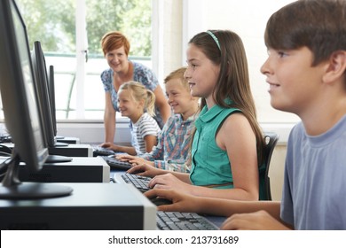 Group Elementary School Children Computer Class Stock Photo (Edit Now ...