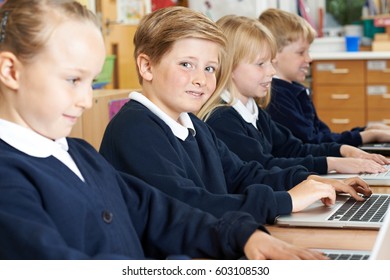 Group Elementary School Children Computer Class Stock Photo 603108530 ...