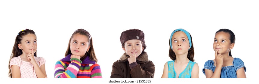 Group Five Children Thinking Over White Stock Photo 21531835 | Shutterstock Group Five Children Thinking Over White Stock Photo 21531835 | Shutterstock
