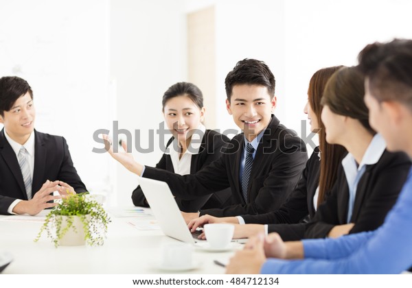 Group Happy Young Business People Meeting Stock Photo (Edit Now) 484712134 Group Happy Young Business People Meeting Stock Photo (Edit Now) 484712134
