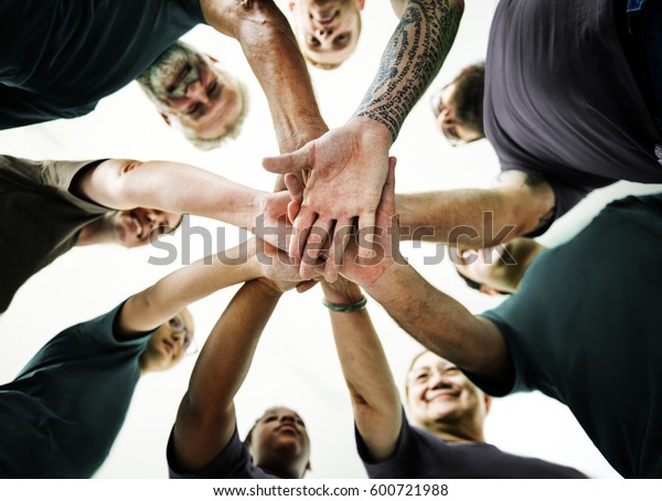 Group People Hands Stack Support Together Stock Photo 600721988 ...
