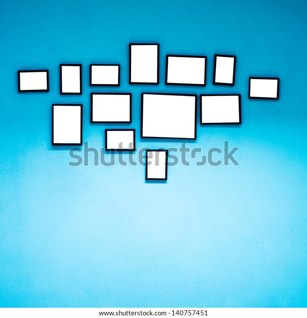 Group Picture Frames On Wall Stock Photo (Edit Now) 140757451
