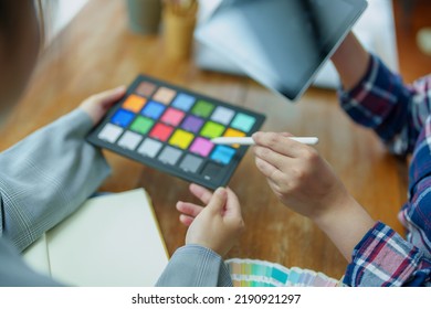Group Professional Web Developer Graphic Designer Stock Photo ...