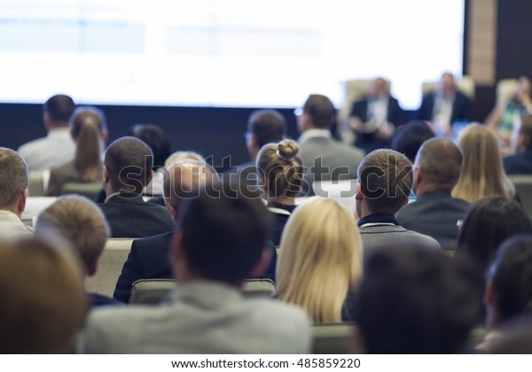 Group Professionals Round Table During Conference Stock Photo (Edit Now ...