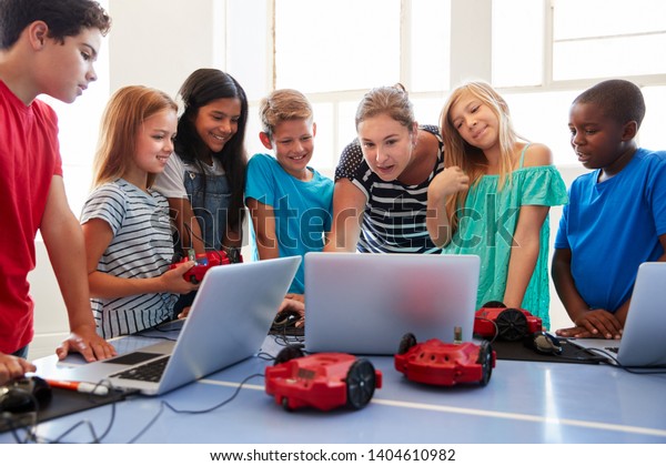 Group Students After School Computer Coding Stock Photo 1404610982 ...