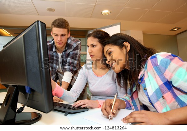Group Students Working Computer Lab Stock Photo 124813264 | Shutterstock