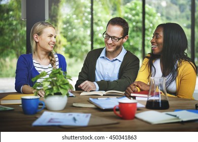 Group Thinking Discussion Study Reading Concept Stock Photo 450341863 ...