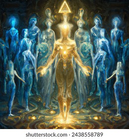 Group Translucent Etheric Beings Different Colors AI-generated image ...
