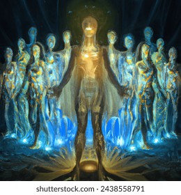 Group Translucent Etheric Beings Different Colors AI-generated image ...