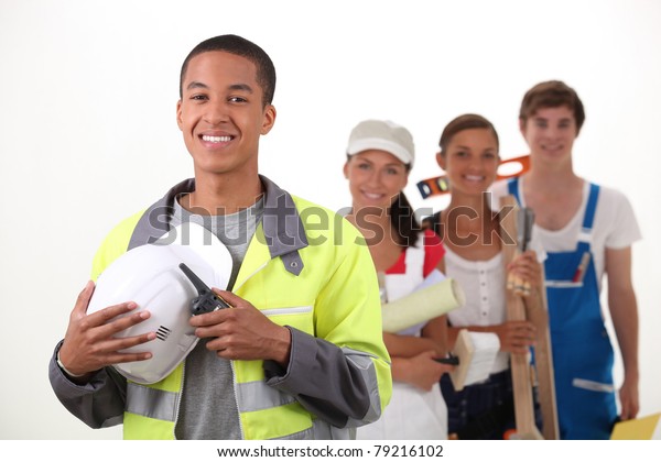 Group Workers Smiling Stock Photo (Edit Now) 79216102