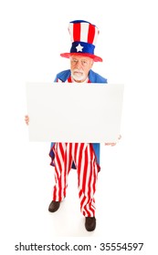 Grumpy Uncle Sam Holding Blank Sign Stock Photo 35554597 | Shutterstock