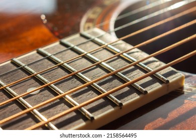Guitar Neck Stretched Strings Frets Texture Stock Photo 2158564495 ...