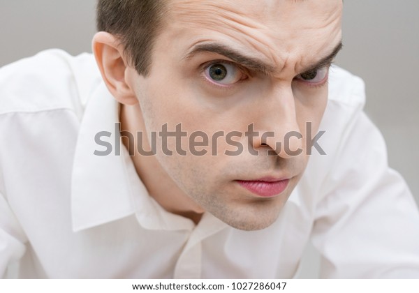 Guy Looking Camera Inquiring Side View Stock Photo 1027286047 ...