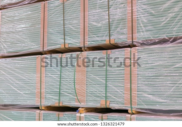 Gypsum Plasterboard Pack Stack Gypsum Board Stock Photo 1326321479 ...