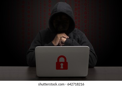 Hacker Computer Ransomware Attackingwith Hard Disk Stock Photo ...