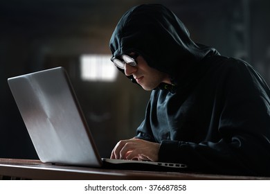 Hacker Front His Computer Stock Photo 376687858 | Shutterstock